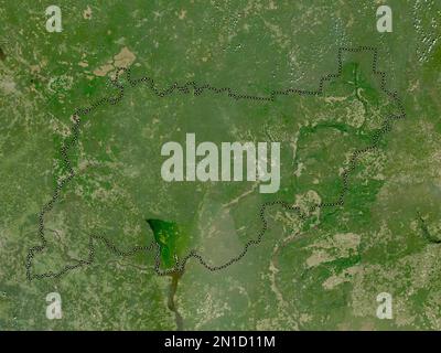 Kostroma, region of Russia. Low resolution satellite map. Corner ...