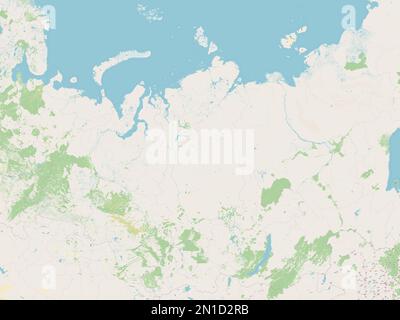 Krasnoyarsk, territory of Russia. Open Street Map. Locations and names ...