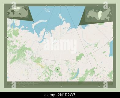 Krasnoyarsk, territory of Russia. Open Street Map. Locations and names ...