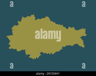 Kursk, region of Russia. Solid color shape. Locations and names of ...