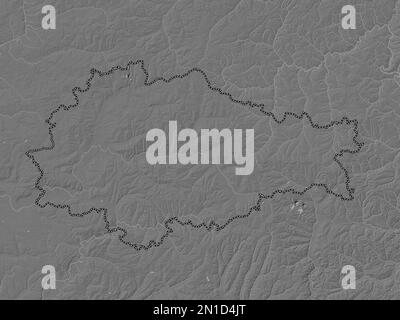 Kursk, region of Russia. Bilevel elevation map with lakes and rivers ...