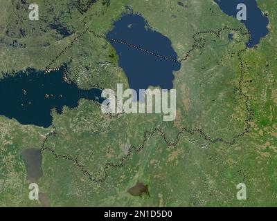 Leningrad, region of Russia. Low resolution satellite map. Locations ...