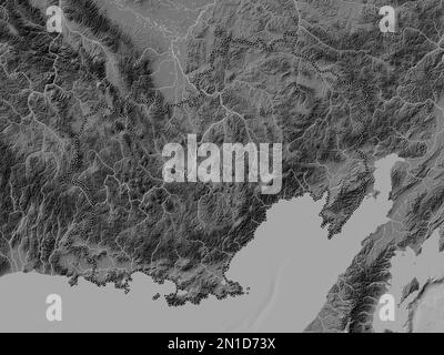 Maga Buryatdan, region of Russia. Bilevel elevation map with lakes and ...