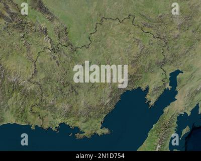 Maga Buryatdan, region of Russia. Low resolution satellite map ...
