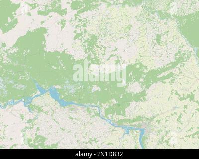 Mariy-El, republic of Russia. Open Street Map. Locations of major ...