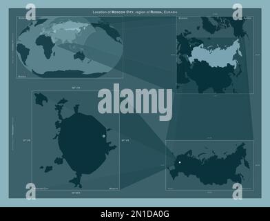 Moskva, region of Russia. Diagram showing the location of the region on ...