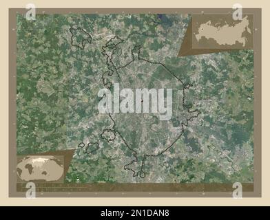 Moscow City, region of Russia. High resolution satellite map. Locations ...