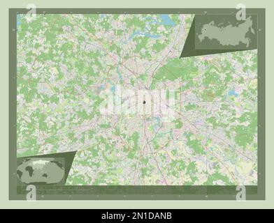 Moskva, region of Russia. Open Street Map. Locations of major cities of ...