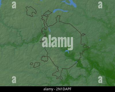 Moscow City, region of Russia. Colored elevation map with lakes and ...