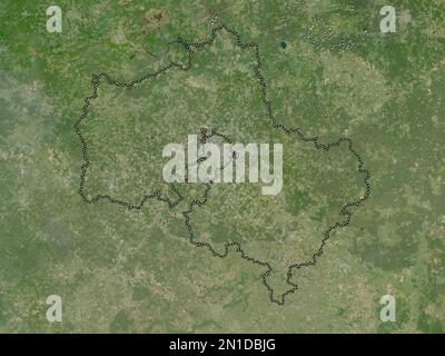 Moskva, region of Russia. Low resolution satellite map. Locations of ...