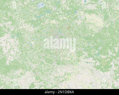 Moskva, region of Russia. Open Street Map. Locations of major cities of ...