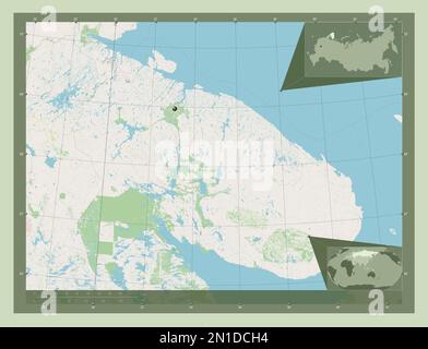 Murmansk, region of Russia. Open Street Map. Locations and names of ...