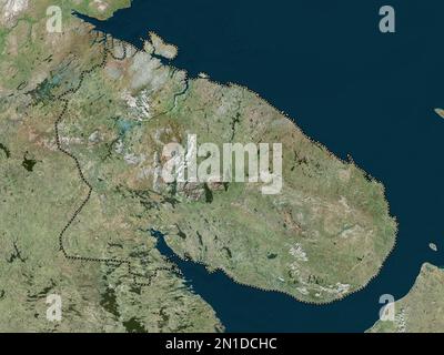 Murmansk, region of Russia. High resolution satellite map. Locations of ...