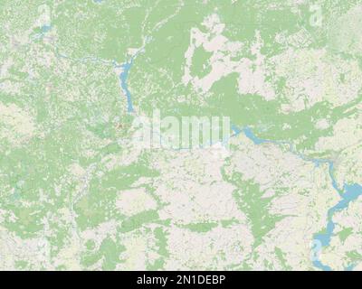 Nizhegorod, region of Russia. Open Street Map. Locations and names of ...