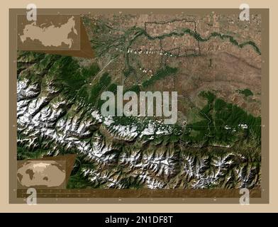 North Ossetia, republic of Russia. Low resolution satellite map ...