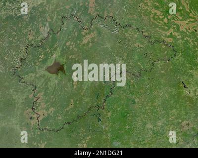 Novgorod, region of Russia. Low resolution satellite map. Locations of ...