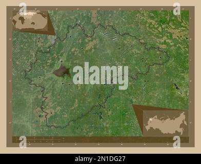 Novgorod, region of Russia. Low resolution satellite map Stock Photo ...