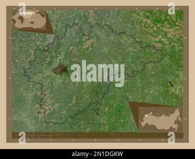 Novgorod, region of Russia. Low resolution satellite map Stock Photo ...
