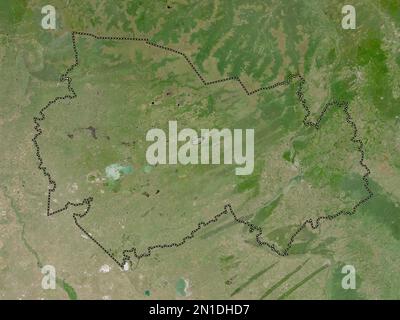 Novosibirsk, region of Russia. Low resolution satellite map. Corner ...