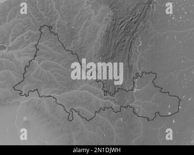 Orenburg, region of Russia. Elevation map colored in wiki style with ...