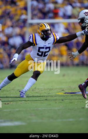 LSU linebacker Kendell Beckwith (52) tackles Mississippi running back ...