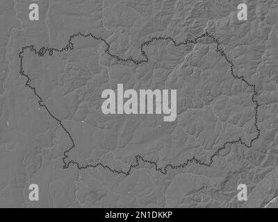 Penza, region of Russia. Bilevel elevation map with lakes and rivers ...