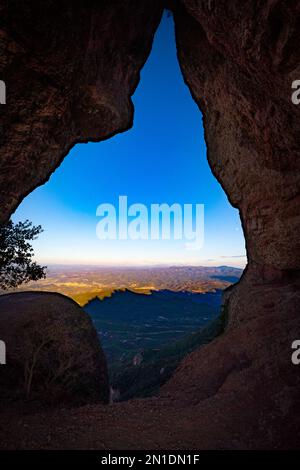 La Roca Foradada, Las Agulles, Montserrat, mountain, Catalonia, Spain ...