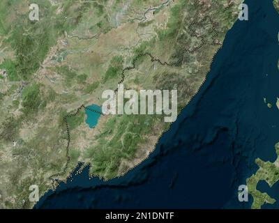 Primor'ye, territory of Russia. High resolution satellite map. Corner ...