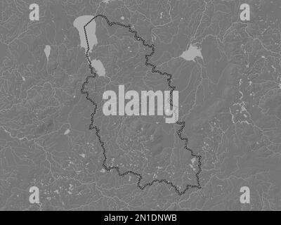 Pskov, region of Russia. Bilevel elevation map with lakes and rivers ...