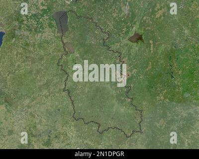 Pskov, region of Russia. Low resolution satellite map. Locations of ...