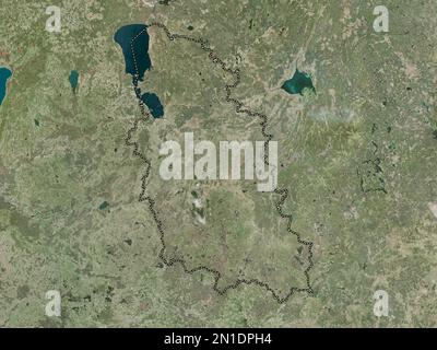 Pskov, region of Russia. High resolution satellite map. Locations of ...