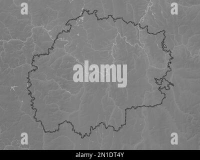 Ryazan', region of Russia. Grayscale elevation map with lakes and ...
