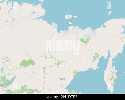 Shape of Sakha, republic of Russia, with its capital isolated on a ...