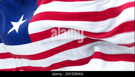 Liberia flag - realistic waving fabric flag Stock Photo - Alamy