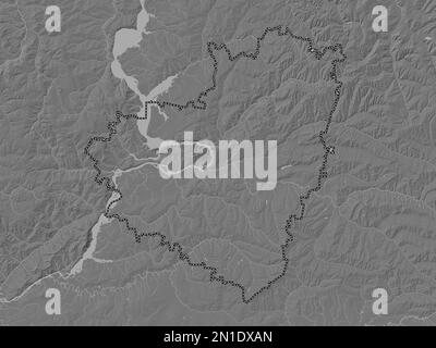 Samara, region of Russia. Bilevel elevation map with lakes and rivers ...