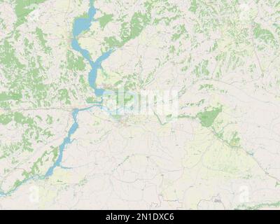 Samara, region of Russia. Open Street Map. Locations and names of major ...