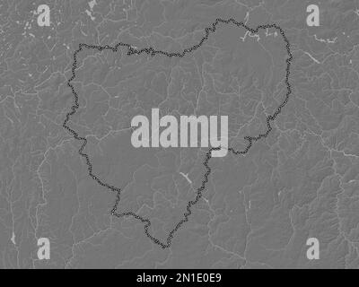 Smolensk, region of Russia. Bilevel elevation map with lakes and rivers ...