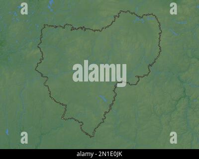 Smolensk, region of Russia. Colored elevation map with lakes and rivers ...