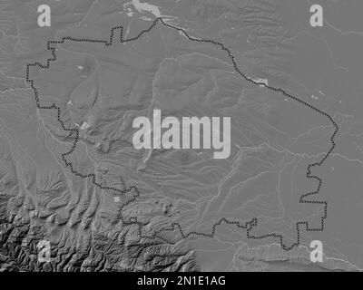 Stavropol', territory of Russia. Bilevel elevation map with lakes and ...