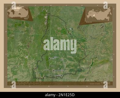 Sverdlovsk, region of Russia. Low resolution satellite map Stock Photo ...