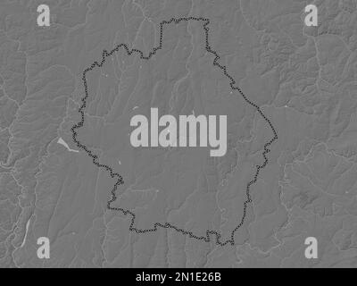 Tambov, region of Russia. Elevation map colored in sepia tones with ...