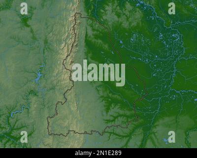 Sverdlovsk, region of Russia. Elevation map colored in wiki style with ...