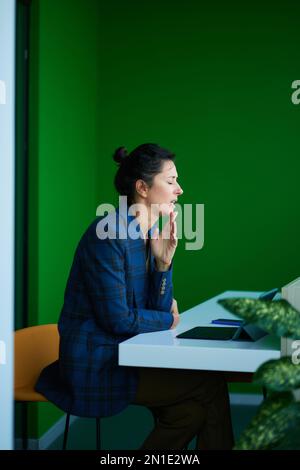 Closeup photo portrait of pretty banker business worker lady posing ...