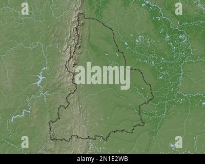 Sverdlovsk, region of Russia. Colored elevation map with lakes and ...