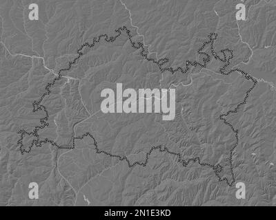 Tatarstan, republic of Russia. Bilevel elevation map with lakes and ...