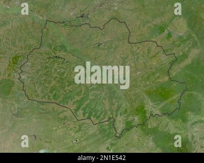 Tomsk, region of Russia. Low resolution satellite map. Locations and ...