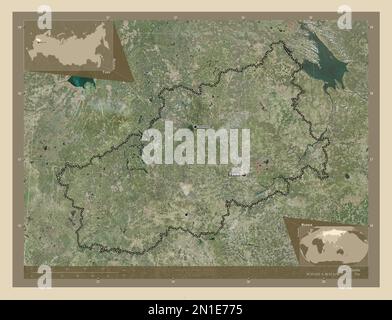 Tver', region of Russia. High resolution satellite map. Locations of ...
