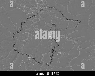 Tyumen', region of Russia. Bilevel elevation map with lakes and rivers ...