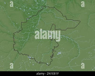 Tyumen', region of Russia. Colored elevation map with lakes and rivers ...