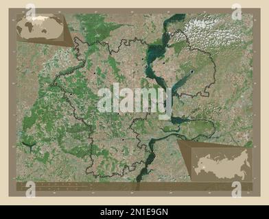 Ul'yanovsk, region of Russia. High resolution satellite map. Locations ...